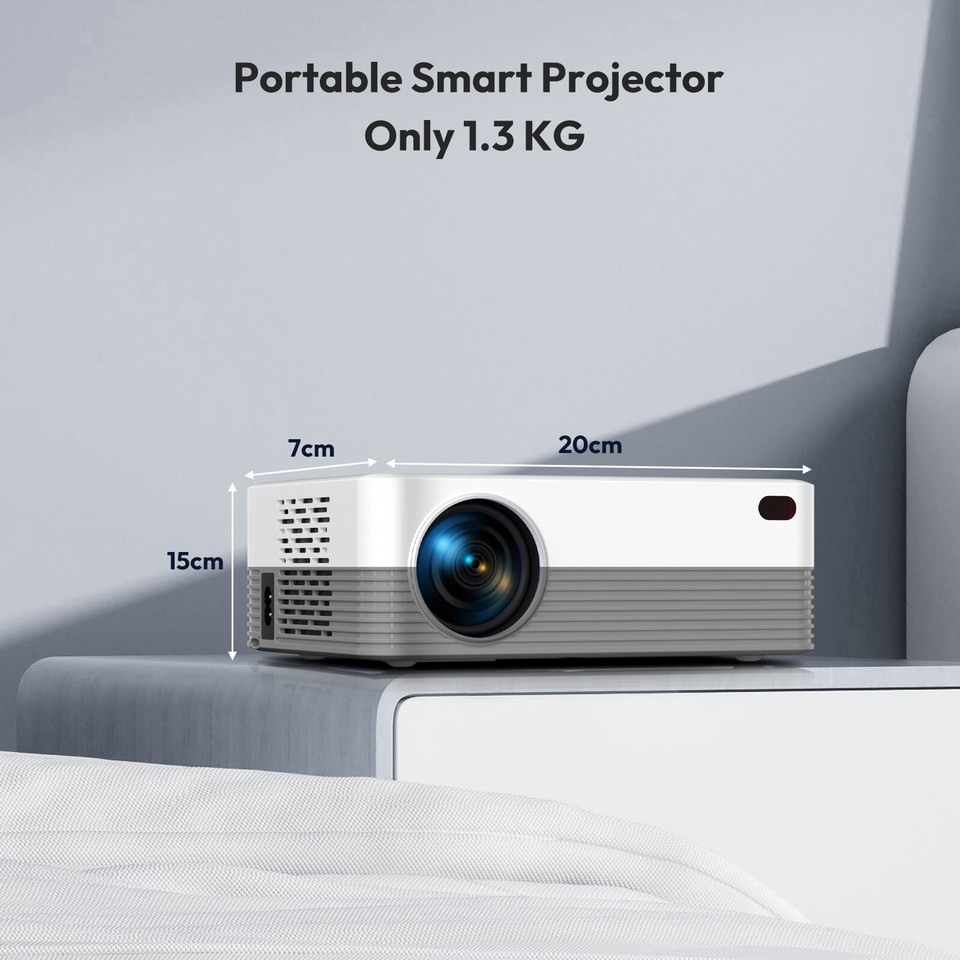 Smart Android Projector 4K UHD Portable WiFi Home Cinema Theater ...