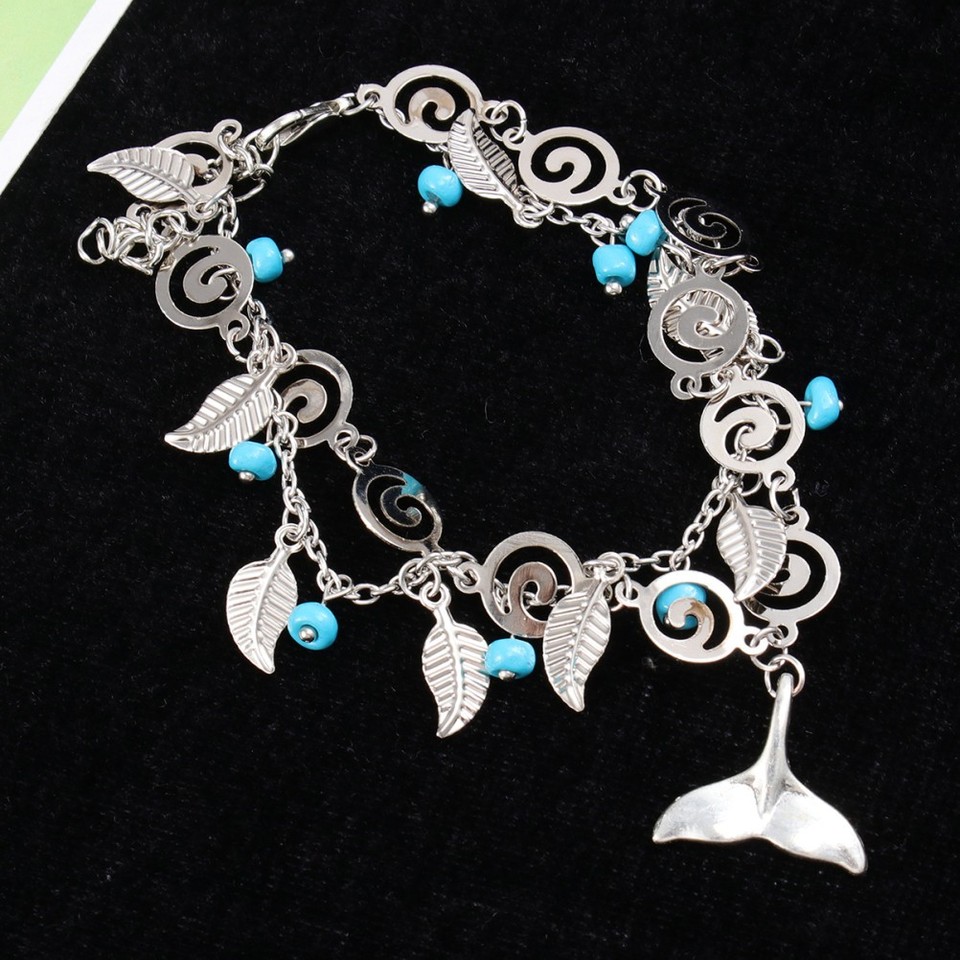 Double-Layer Anklet Ethnic Style Mermaid Tail Design Ankle Chain Beach ...