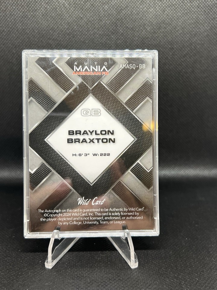Braylon Braxton Auto /25 Wild Card Alumination SSP Rookie RC AMASQ-BB ...
