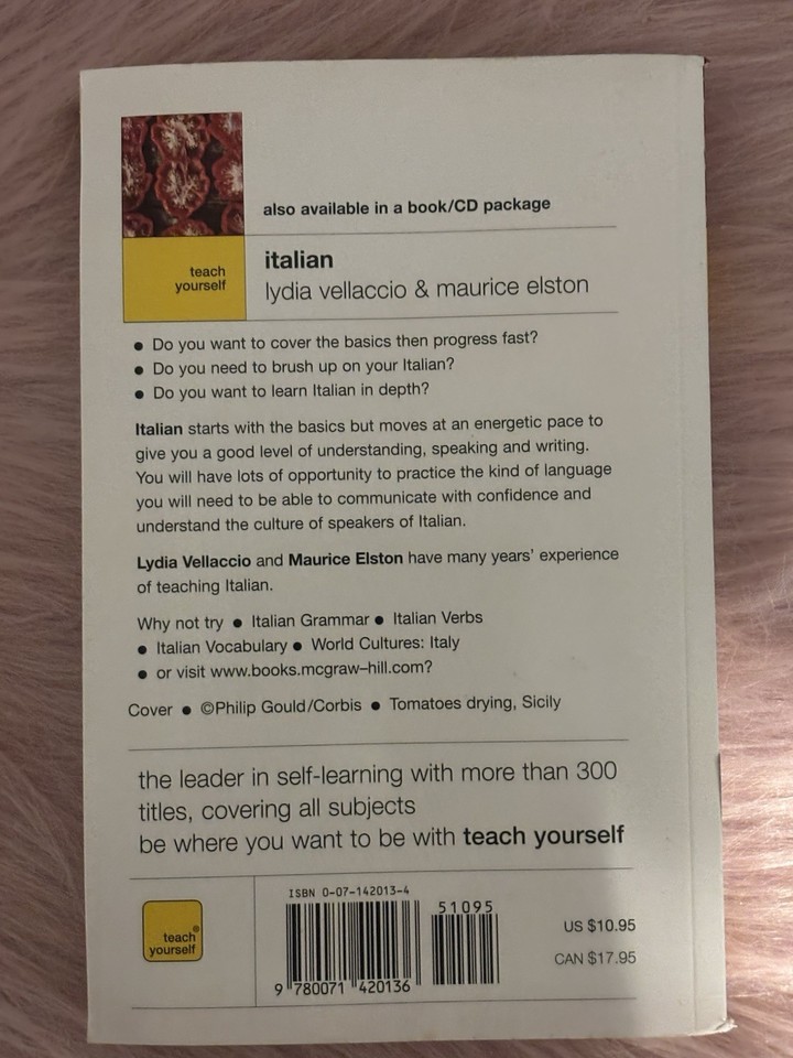 Teach Yourself Italian Language Course Book by Lydia Vellaccio ...