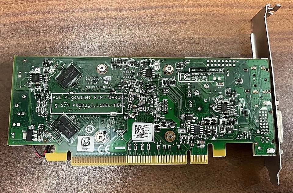 AMD Radeon C553 0F9P1R 1GB GDDR3 DisplayPort DVI Video Graphics Card ...