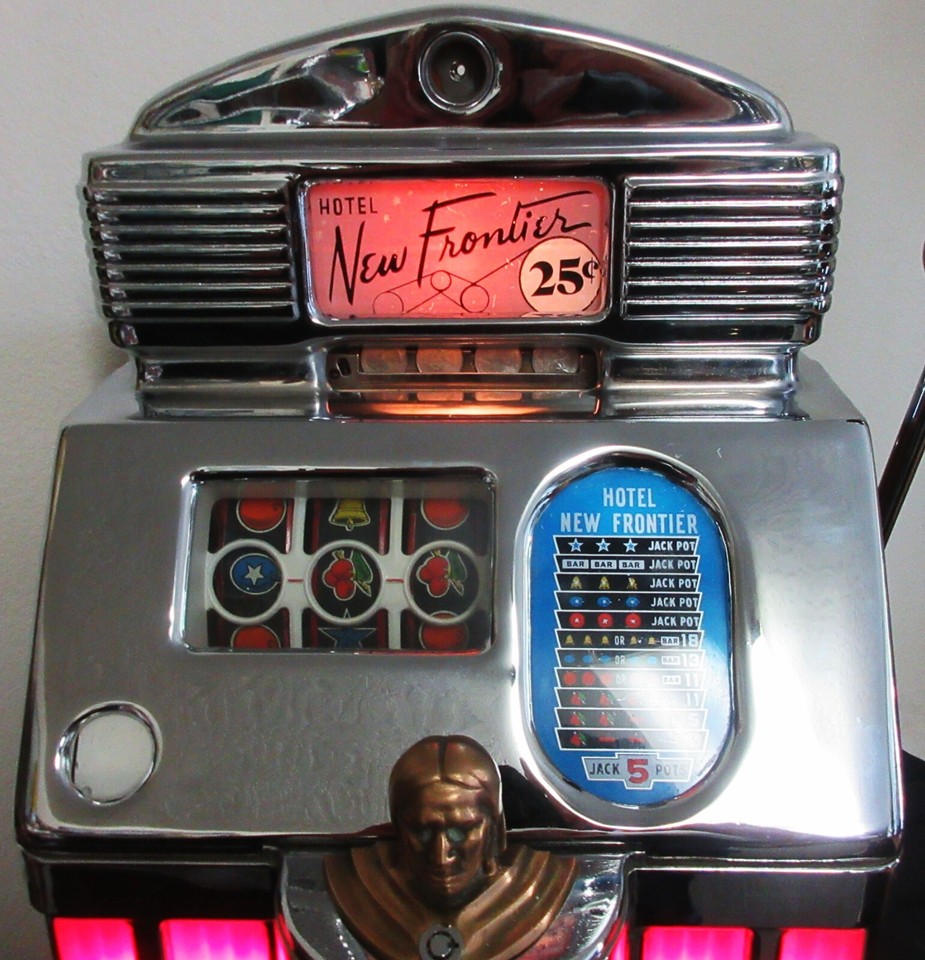 Jennings 25c Red Lite Up Sun Chief Slot Machine, New Frontier Casino | eBay