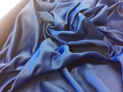 DARK BLUE DUCHESS SATIN DRESS FABRIC - L126 £10m | eBay UK