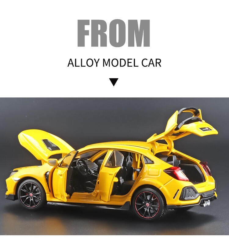 1:32 Honda Civic Type R Model Car Diecast Toy Vehicle Collection Kid ...