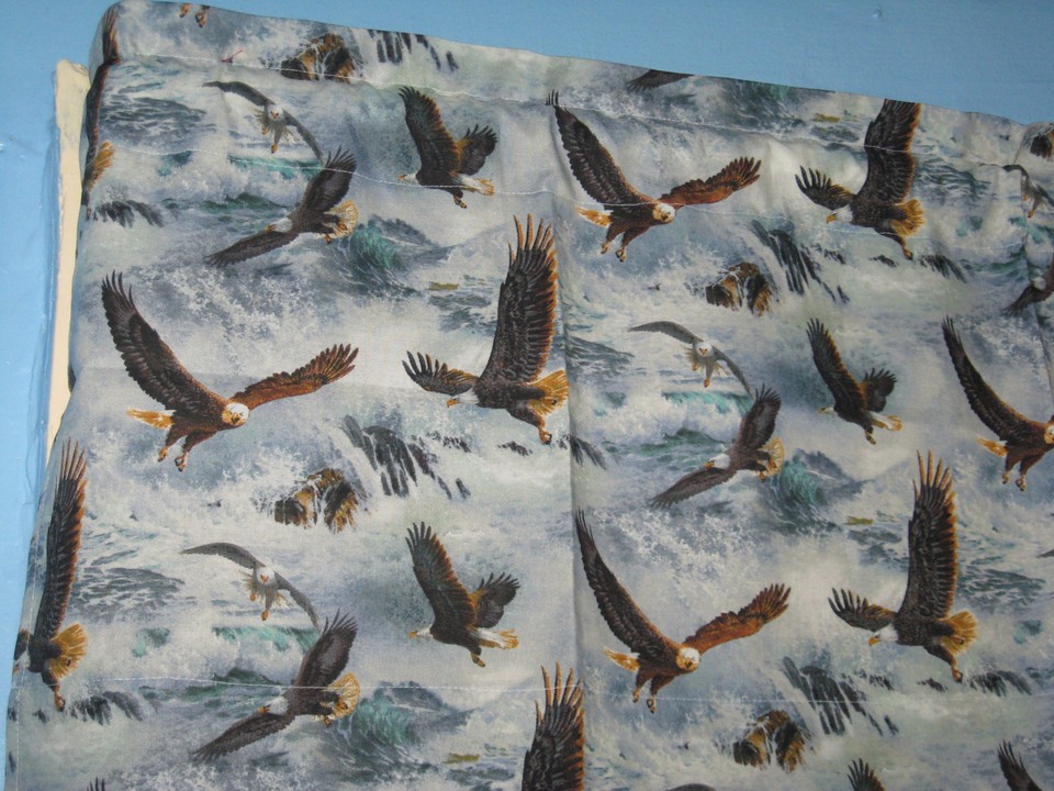 100% Cotton Handmade AMERICAN Eagles Window Valance | eBay