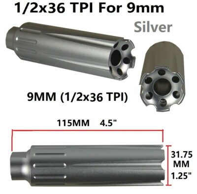 Low Concussion Muzzle Brake Compensator 4.5 Inch Extra Long 1/2x36 For ...