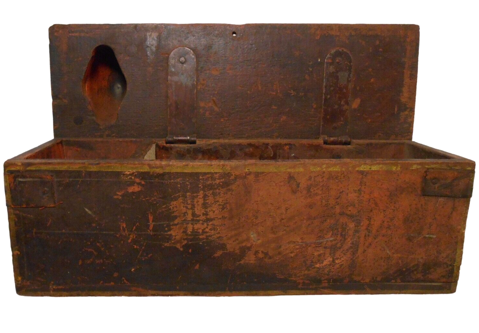 MID-19TH C AMERICAN PRMTV ANTIQUE SHOE COBBLER'S LTHR RPR, PNTD WD/C.I ...