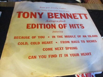 1957 TONY BENNETT Edition Of Hits 6 Track 7" EP Coca Cola/Columbia ZTEP ...