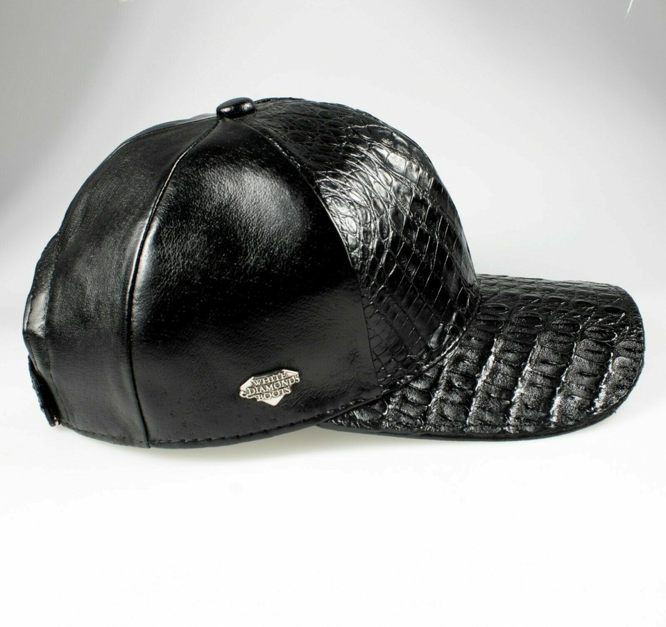 Gorra Exotic Genuine Caiman Leather Cap Black, Cachucha de Piel de ...