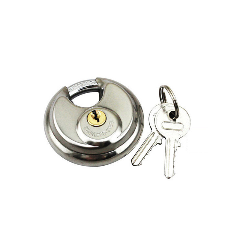 60-90mm Round Steel Disc Padlock Door Circular Discus Hardened Shackle ...