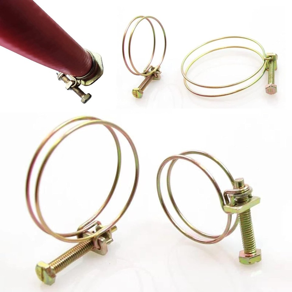 2 or 65Pcs Adjustable Steel Double Wire Tube Hose Clamp Assortment Kit ...