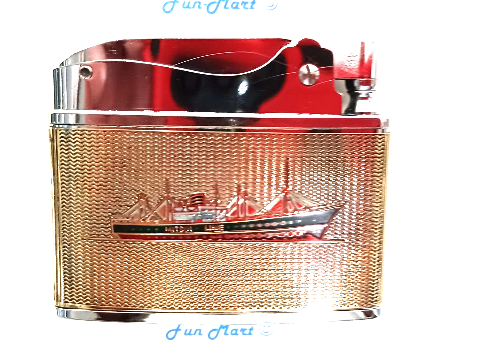 Vintage FLAT Ad LIGHTER / MITSUI LINE / Complete, Clean & Works Great ...