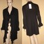 St. John Black Caviar Chevron Ruffle Long Jacket 10 | eBay