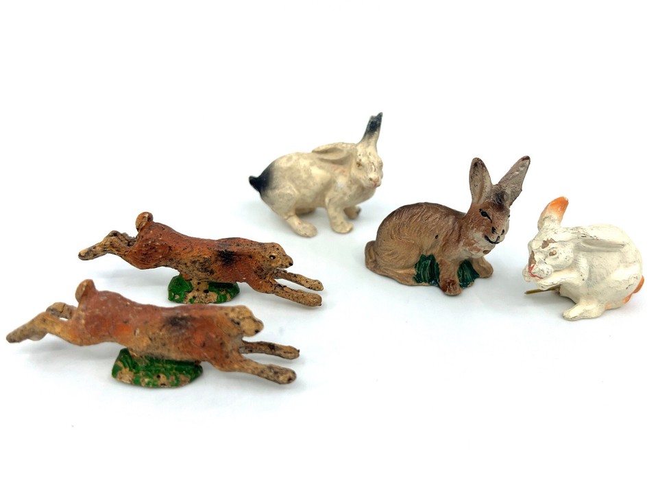 Elastolin Lineol Rabbit Composite Clay Running Hare Toy Figure 1930s ...