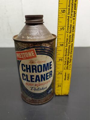 Vtg Prestone Chrome Cleaner Rust Remover Polisher 12 Oz. Can Mancave ...
