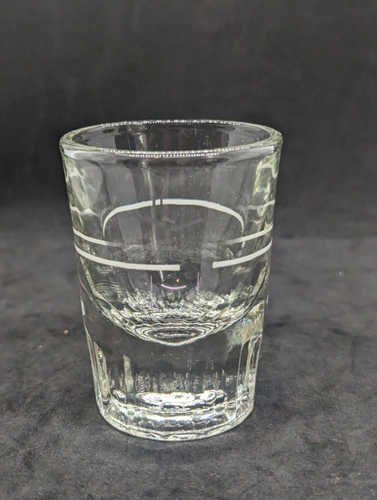 Vintage Large Shot Glass 3" Tall Heavy Thick Beveled Bottom 1 oz w ...