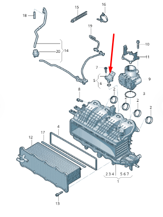 VOLKSWAGEN GOLF MK7 MAP Pressure Sensor 04E906051A GENUINE for sale ...