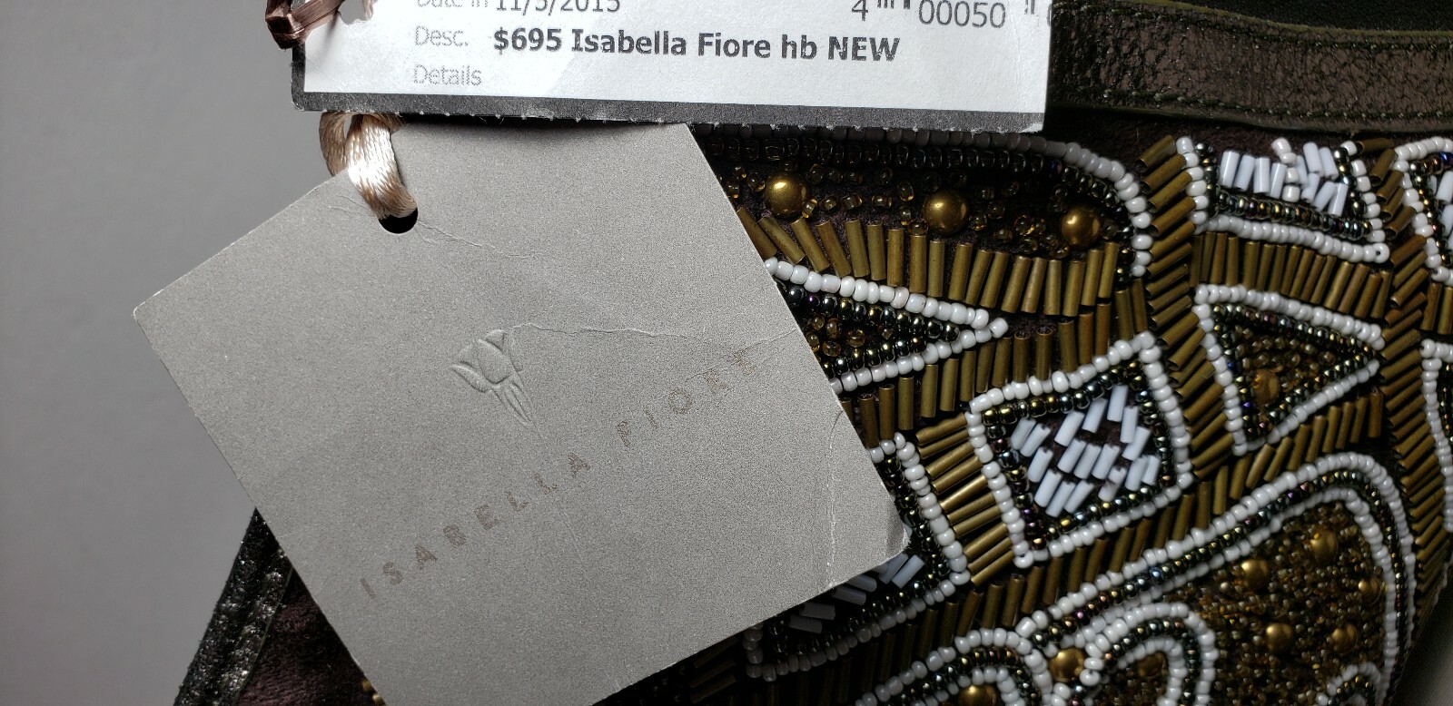 ISABELLA FIORE ART DECO ANNA EMBELLISHED EMBROIDERED SHOULDER HANDBAG ...