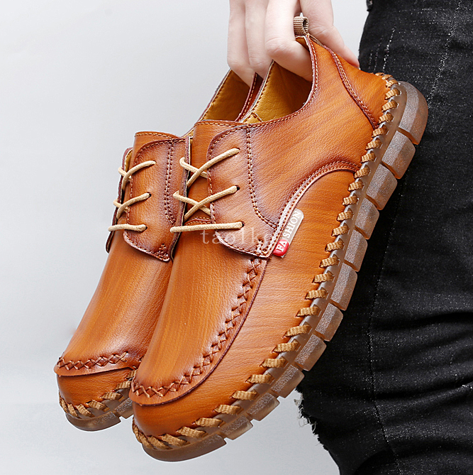 38-47 Driving Moccasin Lace Up Oxfords Flats Casual Faux Leather Men ...