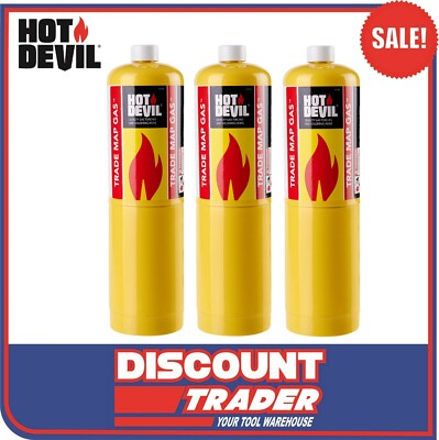 Hot Devil Trade Map Gas 3 Cylinder Set 400g HDTRD - Value 3 Pack - HDTP ...