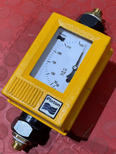Platon H2O Flow Meter 30 litres hour to 300 l/hr Water Liquid flowmeter ...