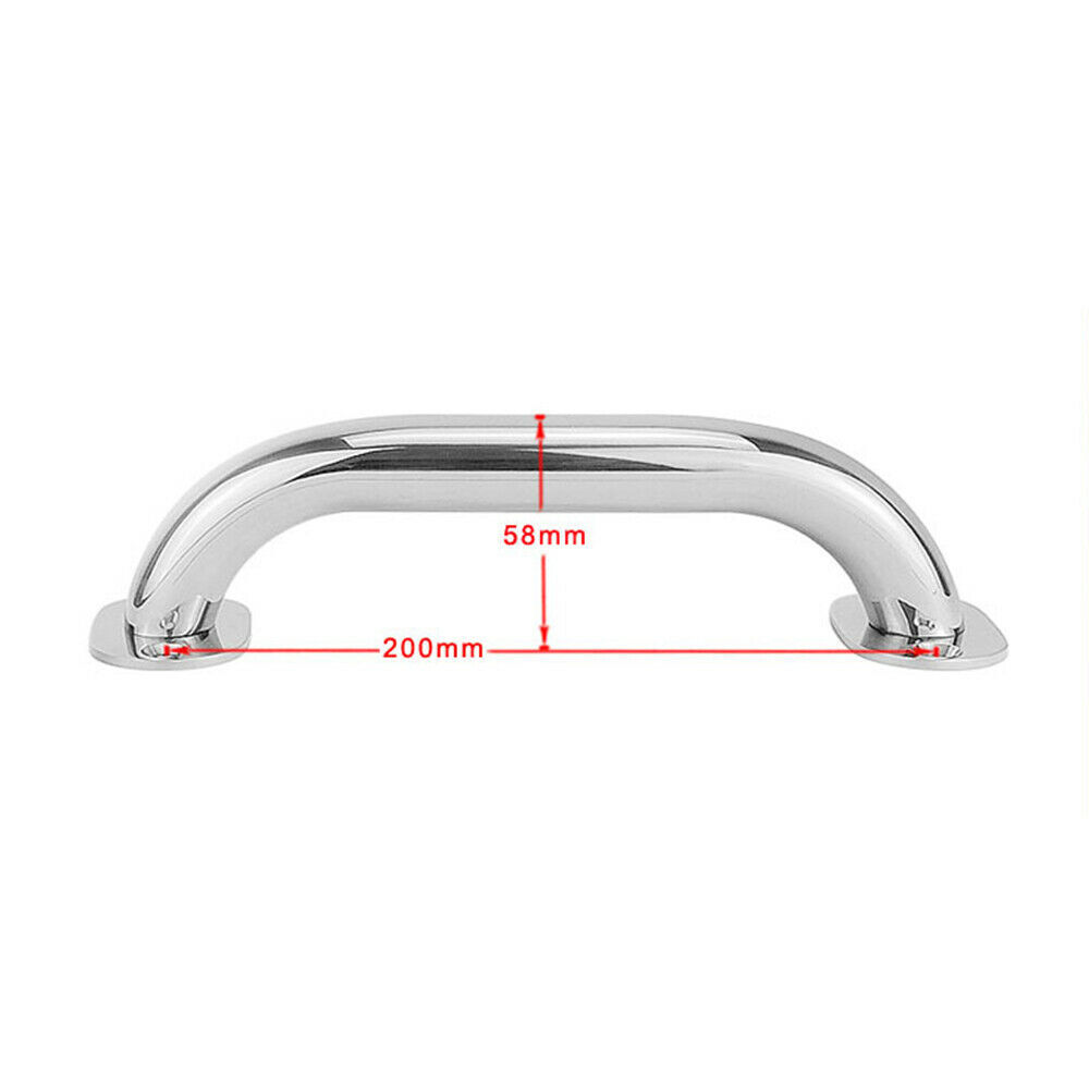 Boat Stainless Steel Handrail 200mm Round Grab Handle Polished Marine ...