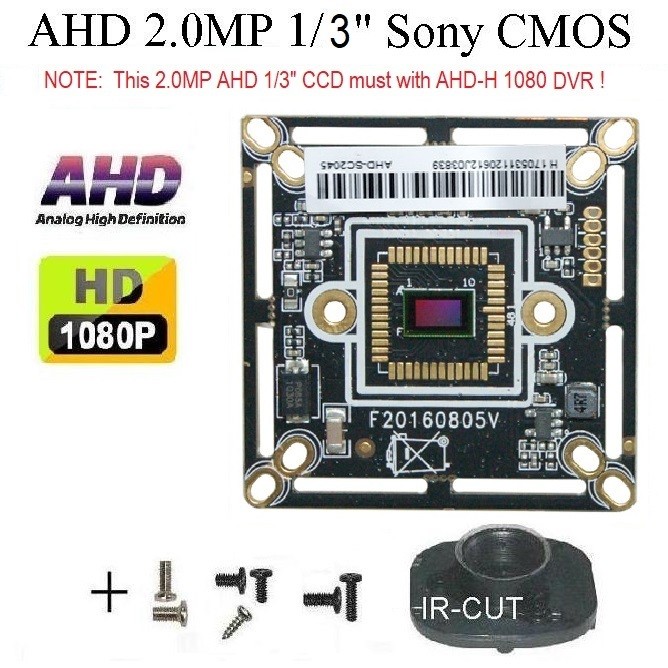 AHD HD 1080P 2.0mp 1/3" Sony CMOS CCTV Color Board Camera + IR-CUT (A ...