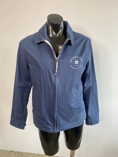 QUICKSILVER Blue Men's Zip Through Collared Cotton Jacket Size M | eBay ...