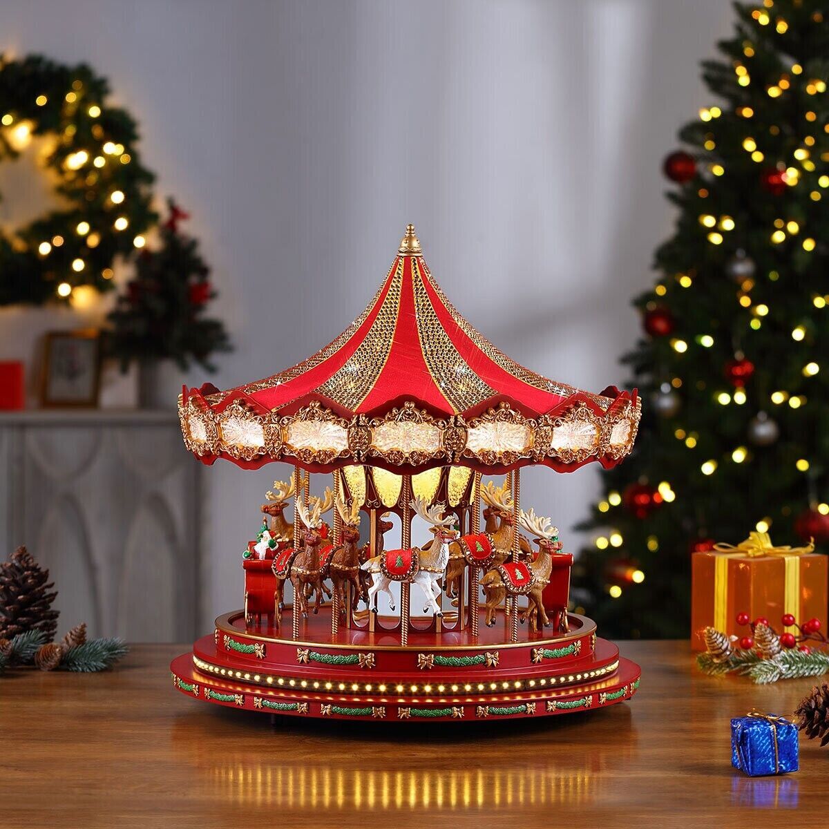 Mr Christmas 17 in Christmas Marquee Large Deluxe Carousel - MR-C0GN-WN for sale online | eBay