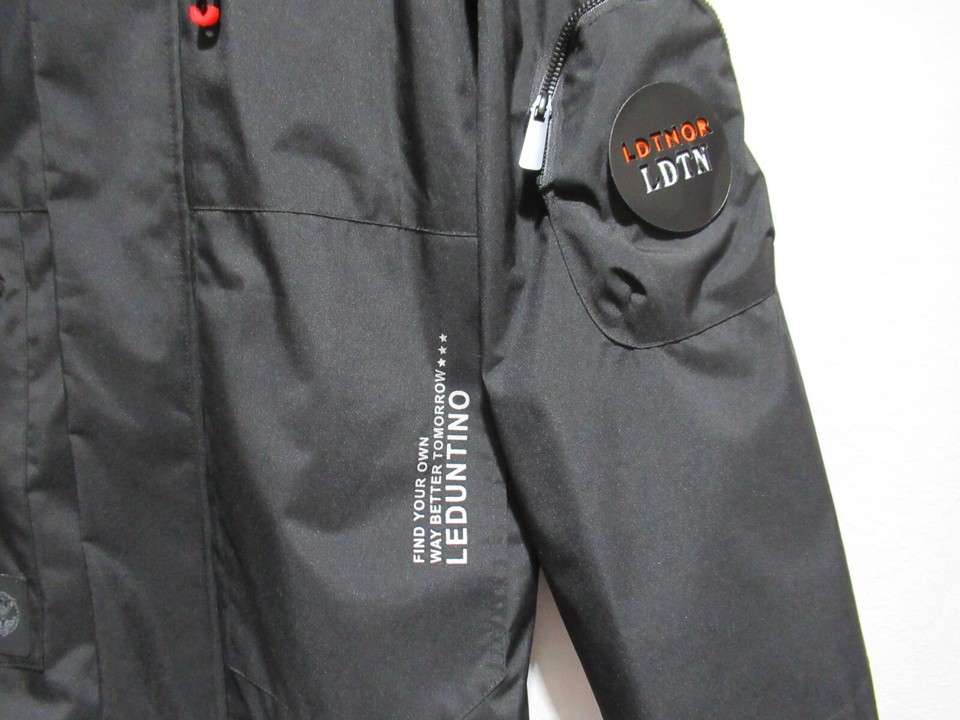 Leduntino Men's Medium Find Your Own Way Black Waterproof Lined Hooded ...