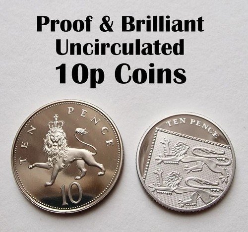 1971-2023 UK 10p Ten Pence Coins PROOF & BU BRILLIANT UNCIRCULATED ...