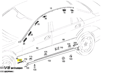 Genuine Mercedes-Benz S Class W221 Front Right Fender Strip A2216980162 ...