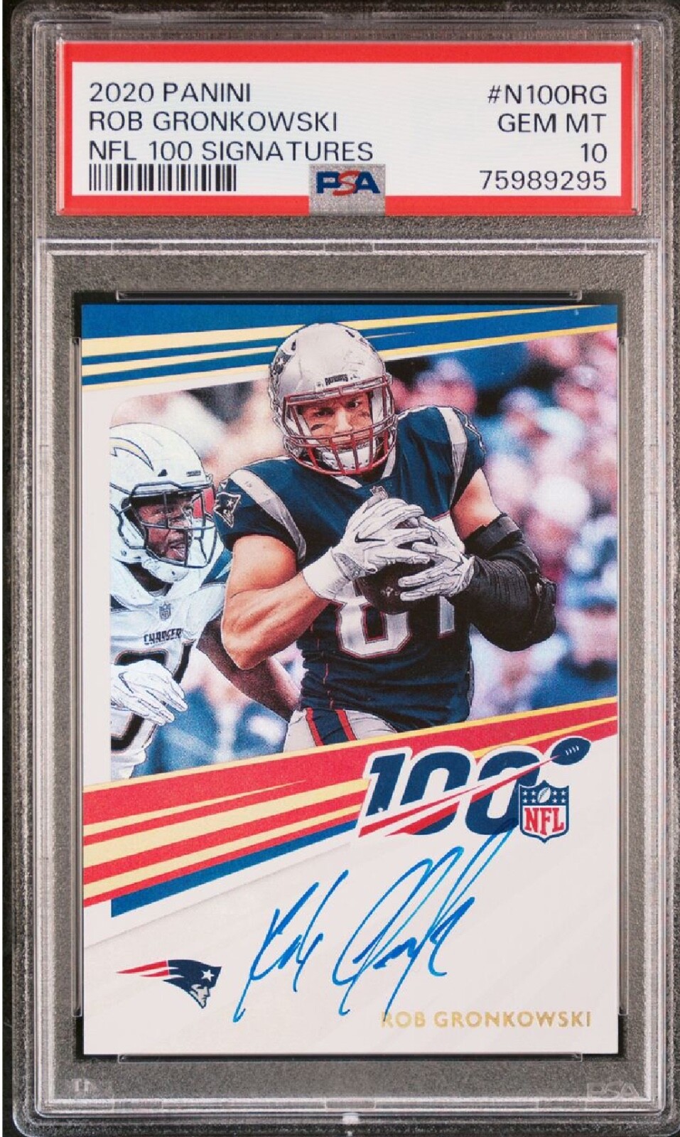 2020 Panini 2020 NFL 100 Signatures Rob Gronkowski PSA 10 Gem MT Auto ...