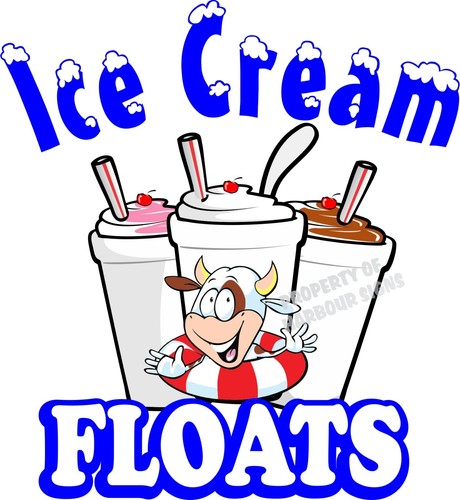 Ice Cream Floats DECAL (CHOOSE YOUR SIZE) Food Truck Sign Restaurant ...