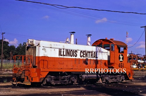 RR PRINT ILLINOIS CENTRAL IC PASSENGER ACTION EMD SW9 LOCOMOTIVE #451 ...