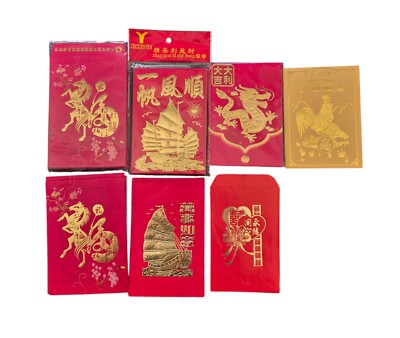 50x Chinese Lucky red pocket envelope packet lai see hongbao ang pau ...