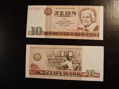 10,- Mark DDR Geld Schein f. kassenfrisch Ostmark, original Staatsbank ...