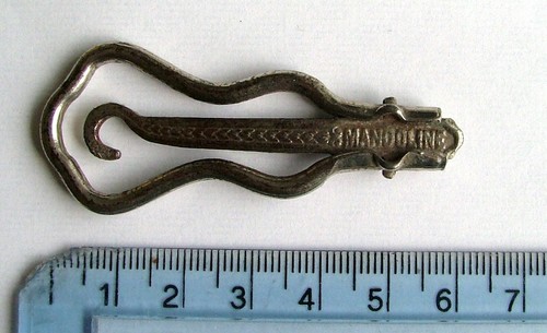 Vintage French folding metal button shoe hook Mandoline Depose 6.2 cm ...