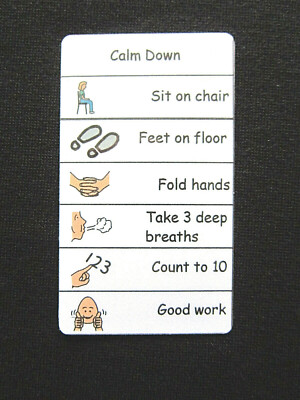 Calm Down pocket prompt Cards - Autism Visual Communication Aid ...