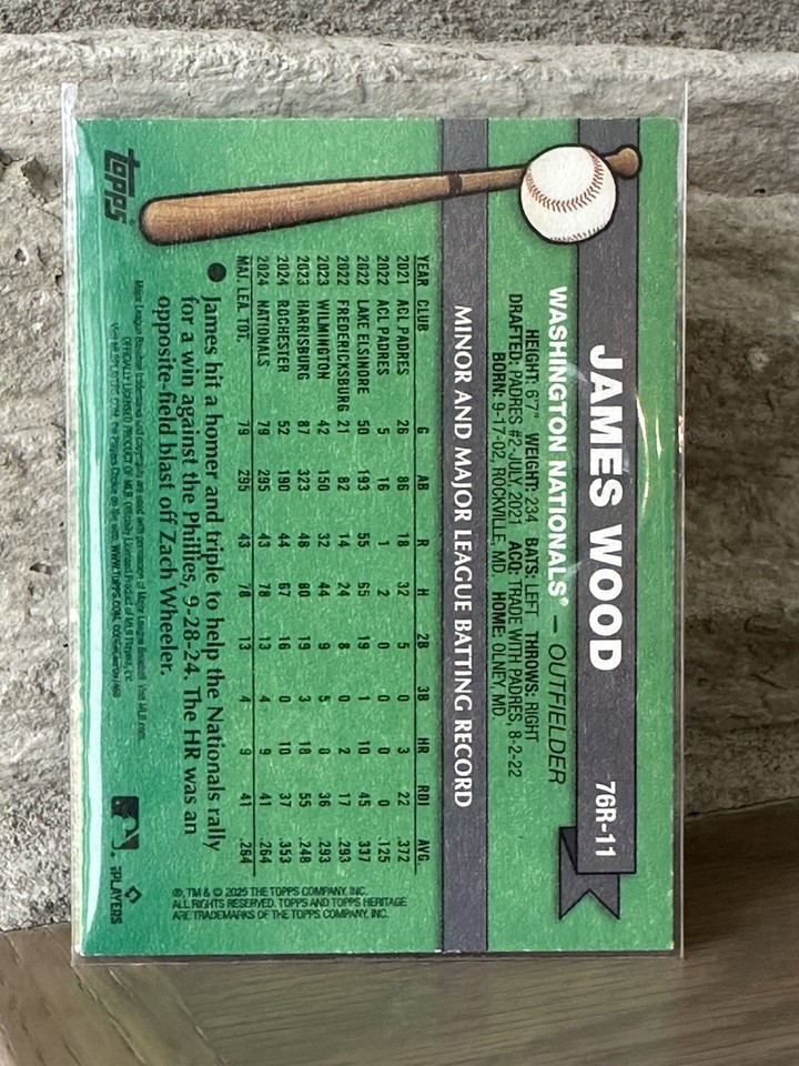 2025 Topps Heritage RC James Wood Redefined SP NATIONALS | eBay