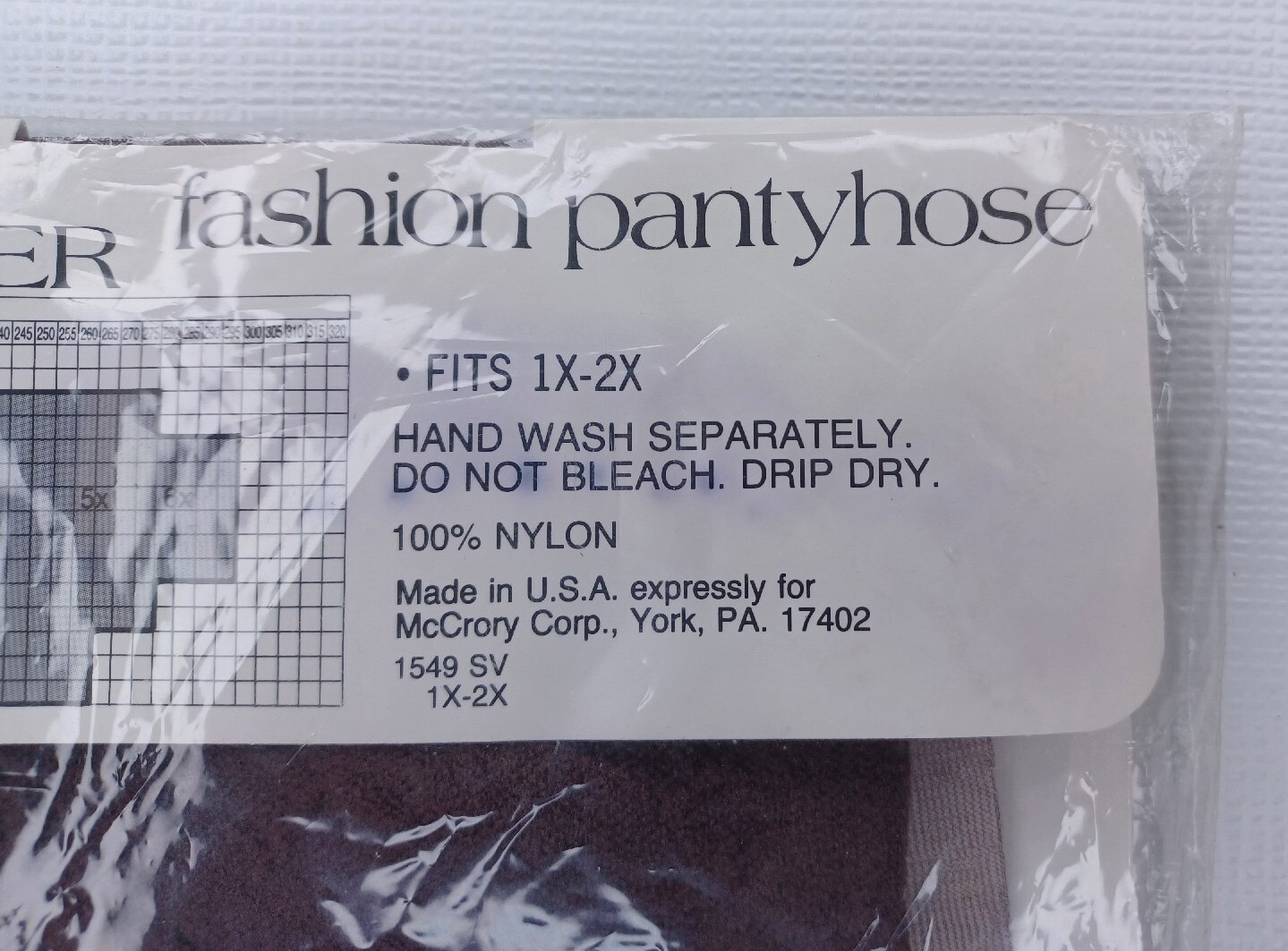 Vintage McCrory Queen Size Ultra Sheer Fashion Pantyh… - Gem