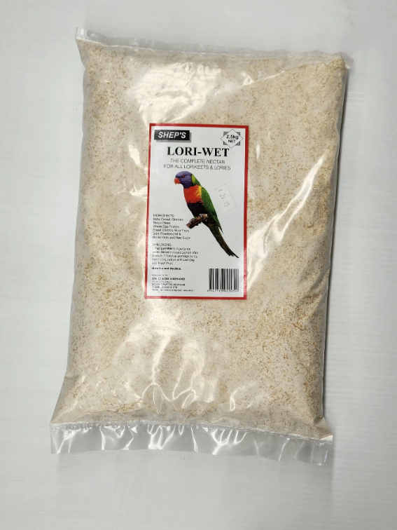 Shep's Lori-Wet Bird Food 10KG Lorikeet Powder Food Sheps Feeding Avian ...