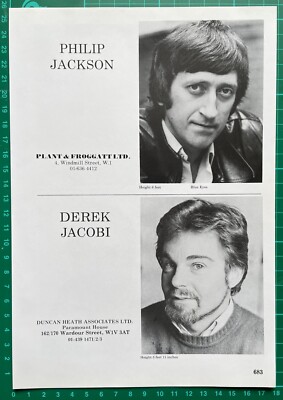 PHILIP JACKSON / DEREK JACOBI Vintage 1986 Acting Agency Page | eBay UK