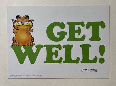 Garfield The Cat Vintage Postcard Jim Davis Postcard " Get Well" | eBay
