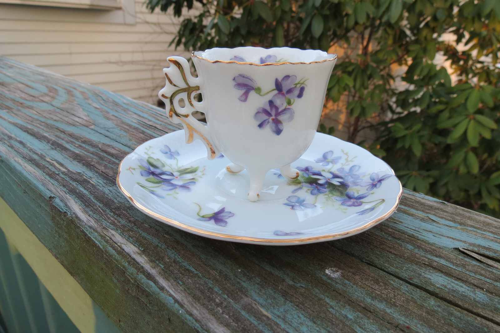 vintage miniature tea cup,saucer,Occupied Japan,Spring Violets,Rossetti ...