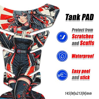 Anime Girl Design Anti-Slip Gas Tank Protector Tank Pad #TP101 | eBay