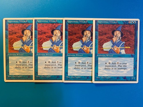 MTG 4x Apprentice Wizard Core Set 4th Edition Pauper Magic the ...