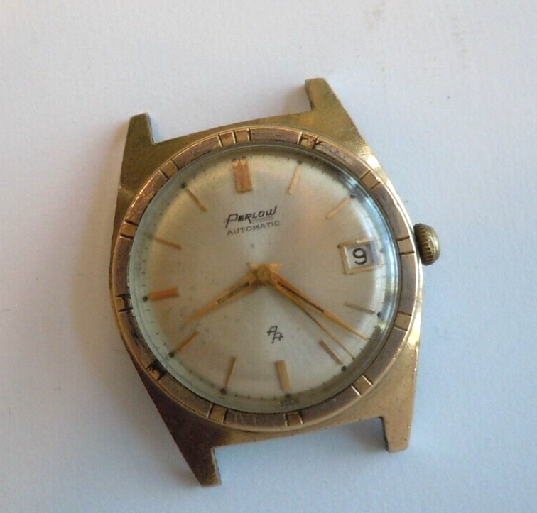 Perlow Automatic 14K Gold / Stainless Steel Men's Wristwatch ~ Runs | eBay