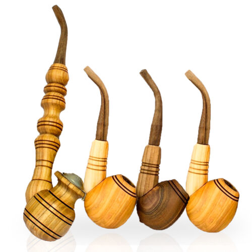 4pcs Wooden Smoking Pipe ECO Walnut Cherry Beech Tobacco Pipes Hand ...