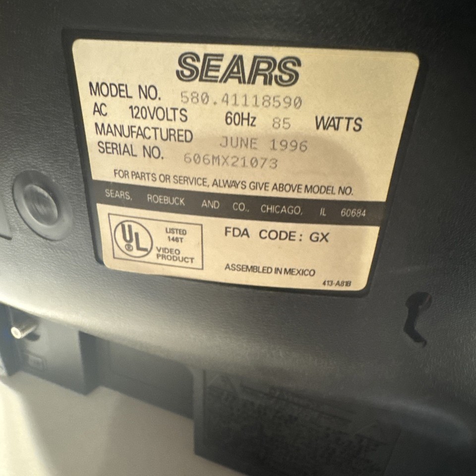 Sears LXI Series CRT TV Retro Gaming Television 13” Vintage 1990's ...